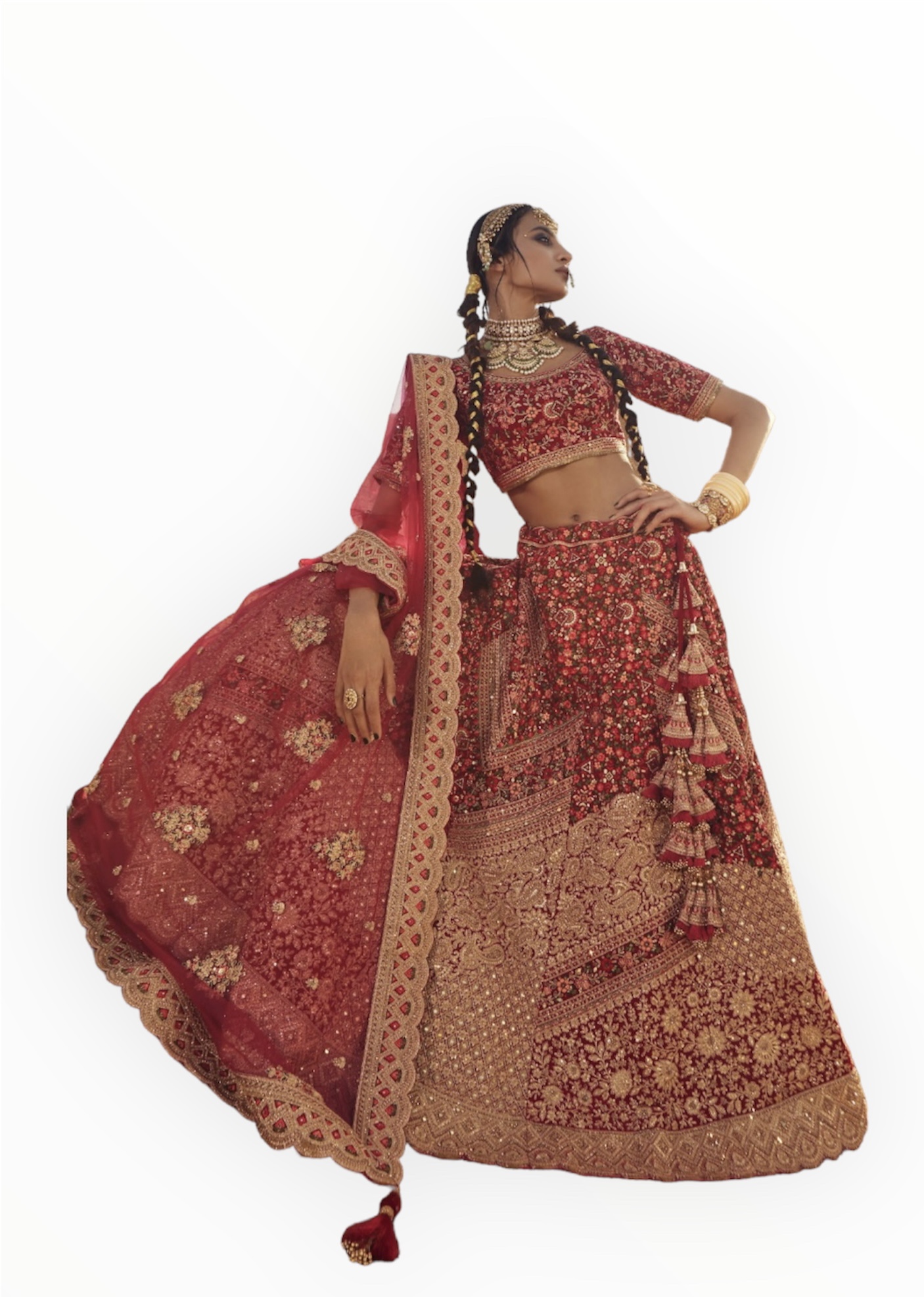 Bridal heavy work maroon chaniya choli for women – Pallav Mall